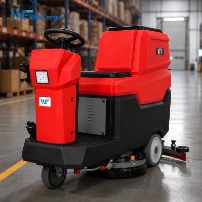 China Hotsale Automatic Micro Driving Ride on Floor Scrubber Machine Concrete Warehouse Mop Cleaning Machine for sale
