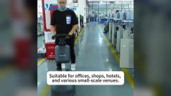 XD1-2 Compact Dual-Brush Floor Scrubber in Action