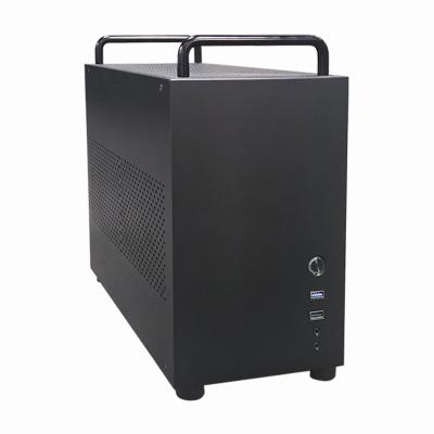 China Tempered Glass 140mm PSU Aluminium PC Case With 12cm Fans for sale