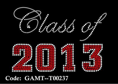 China GAMT--T00237 Rhinestone Transfer Designs for T-shirt / Hat / Bags, etc. for sale