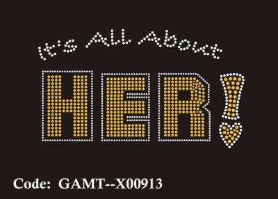 China GAMT--X00913 Rhinestone Transfer Designs for T-shirt / Hat / Bags, etc. for sale