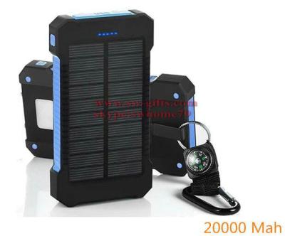China TOP Solar Power Bank Dual USB Travel Power Bank 20000mAh External Battery Portable Charger Bateria Externa Pack for sale