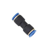 China PU Two Way Straight Equal Socket Pneumatic Tube Fitting 4mm to 16mm Black for sale