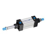China SID Double Shaft Pneumatic Air Cylinder Double Acting ISO15552 Standard 32-200mm Bore with Magnet and Adjustable Buffer for sale
