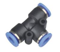 China PTG Three-Way Die-Down Thread Tee Plastic Self-Lock Pneumatic Fitting 4mm-16mm Tube Size 1/8