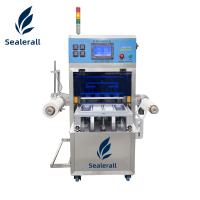 China 0.5Mpa~0.6Mpa Automatic Tray Sealing Machine Plastic Tray Sealing Machine With Program Control for sale