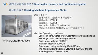 中国 インライン洗浄機とリンス水回収・浄化システム 販売のため
