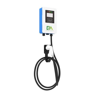Cina 7KW 11KW 22KW 32A Blu e Bianco Parete montata auto elettrica singolo cannone caricabatterie AC per uso domestico in vendita