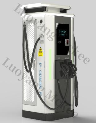 China DC 120kW CCS2 Station de chargement de véhicule électrique à deux canons Fonction RFID au sol 400V Voltage d'entrée Classe IP54 Chademo disponible for sale