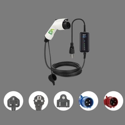 China Ev Charge 16a 32a 3.5kw 7kw Portable Ev Charger Electric Vehicle Fast Charging Station Evse Portable Ev Charger for sale