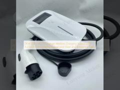7KW 220V AC EV Charger Wallbox Charging Station with 4.3-Inch Color Display Galvanized Steel and Tempered Glass