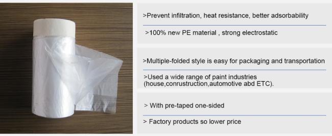 PE pre-taped drop cloth