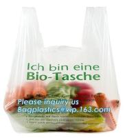 China Biodegradable Die Cut Handle Food Packaging Compostable Plastic Bag 100% Corn Starch for sale