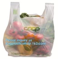 China Biodegradable Die Cut Handle Food Packaging Compostable Plastic Bag 100% Corn Starch for sale