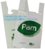 China Biodegradable Die Cut Handle Food Packaging Compostable Plastic Bag 100% Corn Starch for sale