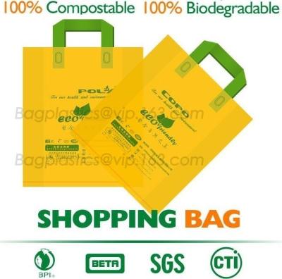 China Custom Own Logo Biodegradable Eco Friendly Corn Starch Compostable Plastic Bag For Shopping, biodegradable and compostab for sale