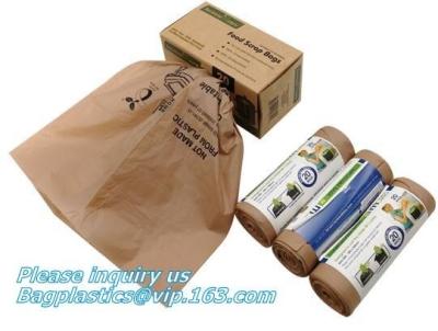 China drawstring 100% eco friendly direct manufacturing factory compostable garbage bags on roll, Sealing & Handle and Customi for sale