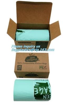 China cornstarch garbage biodegradable kitchen bin liner compostable flat trash bag on roll, Biobag Compostable Kitchen Caddy for sale