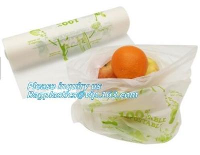 China ok compost home certified custom wholesale PLA based biodegradable compostable vegetable fruit plastic produce bag on for sale