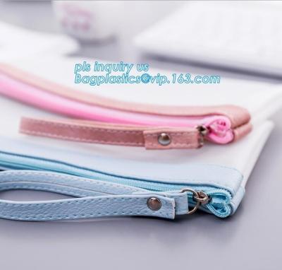 China Translucent Zipper Lock TPU Pencil Bag / Pencil Case, vinyl TPU pencil case bag with zipper, Waterproof student pencil c for sale