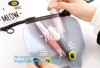 China portable toilet vinyl non-toxic odorless clear transparent PVC slider zipper bag with custom logo, zipper slider pvc bag for sale
