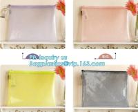 China PVC Mesh Pattern Document File Bag with Slider Zipper and Handle for A4 Size for sale