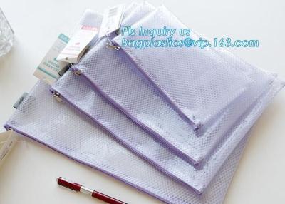 China Office Stationery Plastic Mesh A5 Black File Folders with Zipper, A4 Eco-friendly PVC Mesh Zipper Document Bag Plastic A for sale