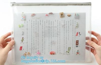 China Document Bag with Zipper Storage Holder for Papers Stationery Student Gift, Customized stand up zipper plastic bag for sale