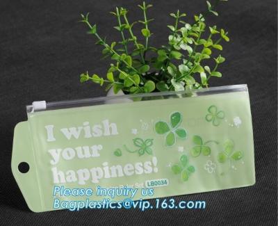China Pvc Pouch good quality with zipper packing bag, matte frosted PVC slider zipper bag plastic bag with zipper/pvc zipper l for sale