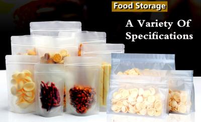 China Stand Up Zipper Pouch Transparent Packaging Zip lockk Bag Zip Lock Plastic Mylar Bag, FDA EU Food Grade Powder Packaging for sale