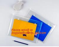 China OEM A4 PP Document File Folder Bag with Button Closure Plastic Envelope for Office School Supplies for sale
