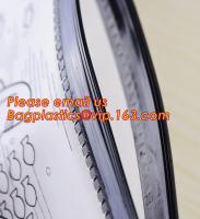 China A4 Clear PP Document File Folder with Zipper Lock and Button Closure for Office School for sale