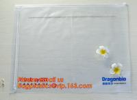China Custom Printed A5 Plastic Poly File Folder Bag with Zipper Lock 0.2mm Thick for sale