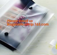 China A4 Plastic Document File Bag with Button Portable Envelope Folder for Office School Supplies for sale