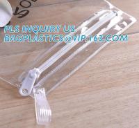 China Eco Friendly Clear PVC Document Bag with Zipper A4 Size Custom File Folder for Receipts for sale