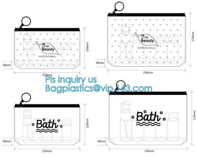China zipper slider swimwear packaging bags, pvc pouch glitter clear plastic vinly Zip lockk bag, biodegradable pvc plastic slid for sale