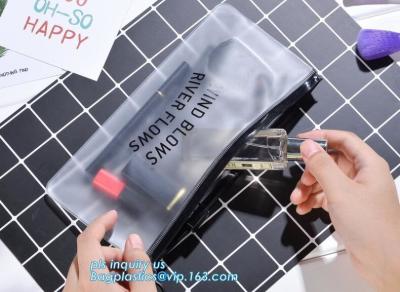 China Frosted Plastic EVA Garment Packing Bag With zipper slider, EVA packaging zipper Zip lockk bag with zipper slider for sale