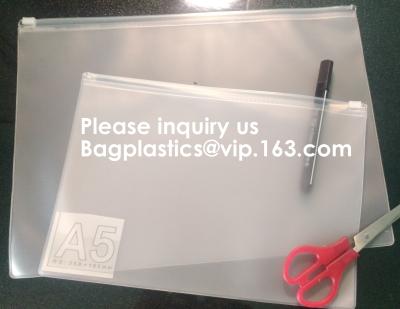 China Waterproof Clear Plastic Zip Lock PVC A5 Document File Zipper Bag,Stationary Pen Pencil Packaging Bags,holder, case,pac for sale
