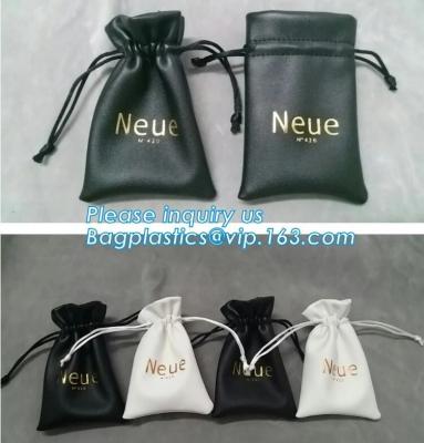 China Various Size Brown Pu Leather Drawstring Cosmetic Pouch Promotional Make Up Organizer Bag With Drawstring Bagease for sale