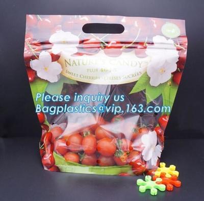 China LDPE Zip lockk aseptic grape bag,cherry bag,fruit bag with hole/slider Zip lockk fruit bag with air holes for grape packagin for sale