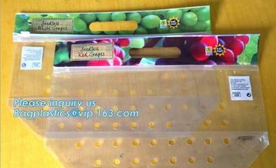 China cpp printed slider zip lock vegetable fruit bag, grape packing bags/ fresh grape packaging bag, food preservation slider for sale