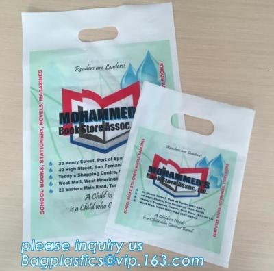 China Manufacturer Custom Logo Printing soft loop handle plastic bag,promotional 100% biodegradable custom printed soft loop h for sale
