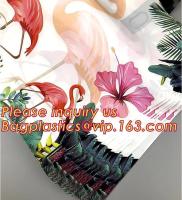 China Biodegradable Custom Printed Stand Up Block Bottom Soft Loop Handle Plastic Bag 12 Colors for sale