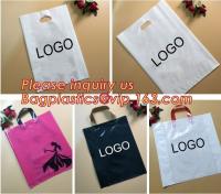 China Biodegradable LDPE Soft Loop Handle Plastic Bags with Custom Logo Printing 5000pcs for sale