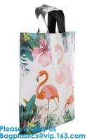 China Biodegradable Compostable Flexi Loop Handle Plastic Shopping Bag 6-200 Micron Custom Print for sale