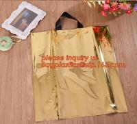China PLA Compostable Biodegradable Plastic Trifold Handle Bag 8x4x11 Inch Soft Loop Shopper for sale