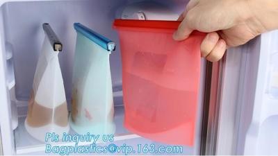 China Airtight Seal Food Storage Container Versatile Reusable Silicone Food Preservation Bag,Custom Logo Zip Lock Reusable Sil for sale