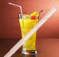 China 100% Compostable PLA Folding Drinking Straw Eco Friendly Biodegradable 7.5mm x 210mm for sale