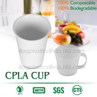 China Biodegradable Compostable Coffee Cups 6.2g Corn Starch Disposable Plastic Drinking Cups for sale