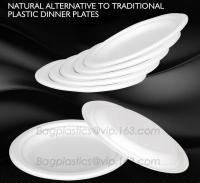 China Compostable Round Dinner Plate 7 9 Inch Biodegradable Sugarcane Eco Friendly Disposable for sale